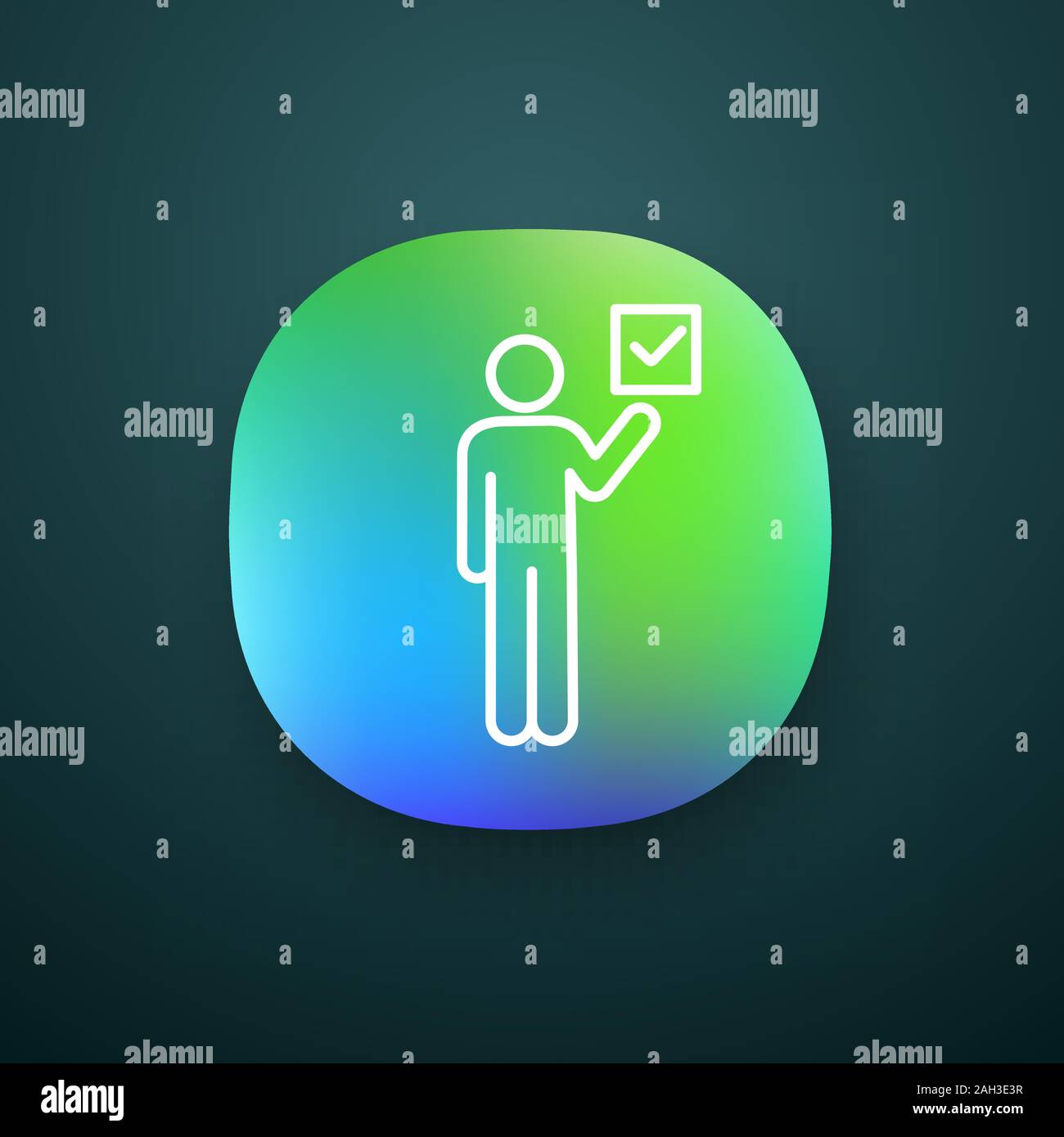 Voter app icon. UI/UX user interface. Electorate. Make choice. Person ...