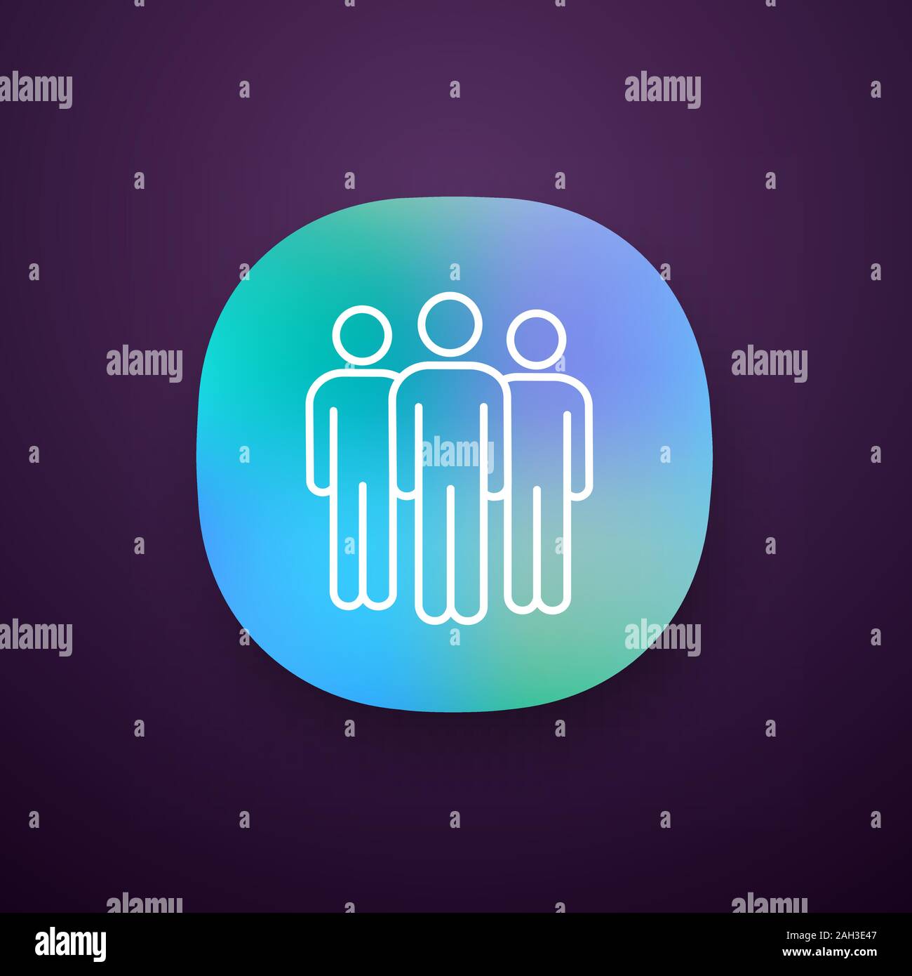Team app icon. UI/UX user interface. Staff, personnel. Teamwork. Group of people. Partners. Web ...