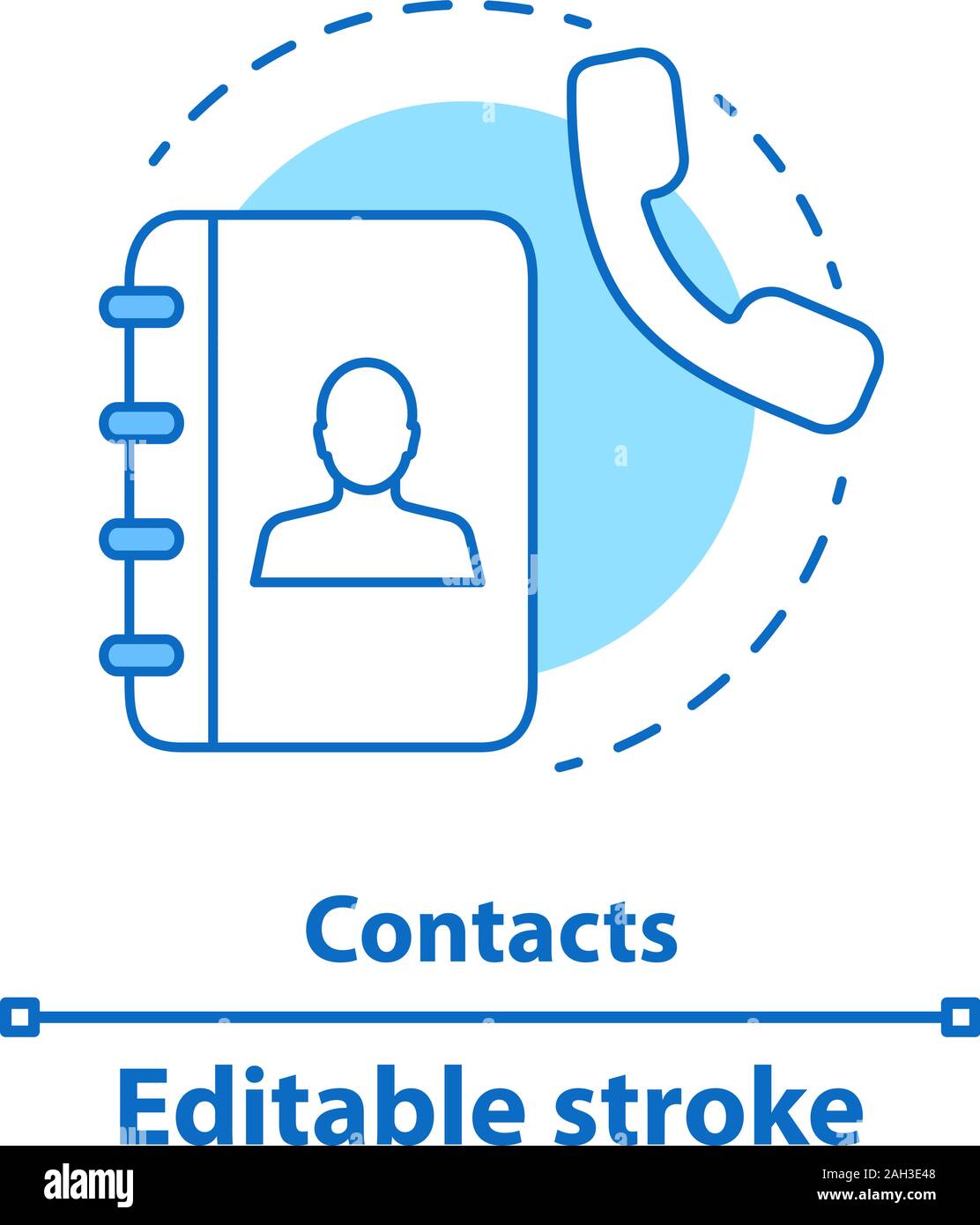 Contacts concept icon. Phone book idea thin line illustration. Notepad ...