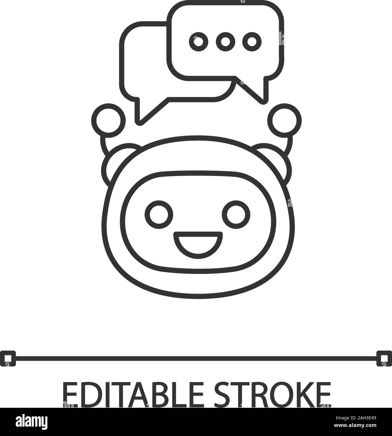 Chatbot With Speech Bubbles Linear Icon Thin Line Illustration Modern Robot Talkbot Typing