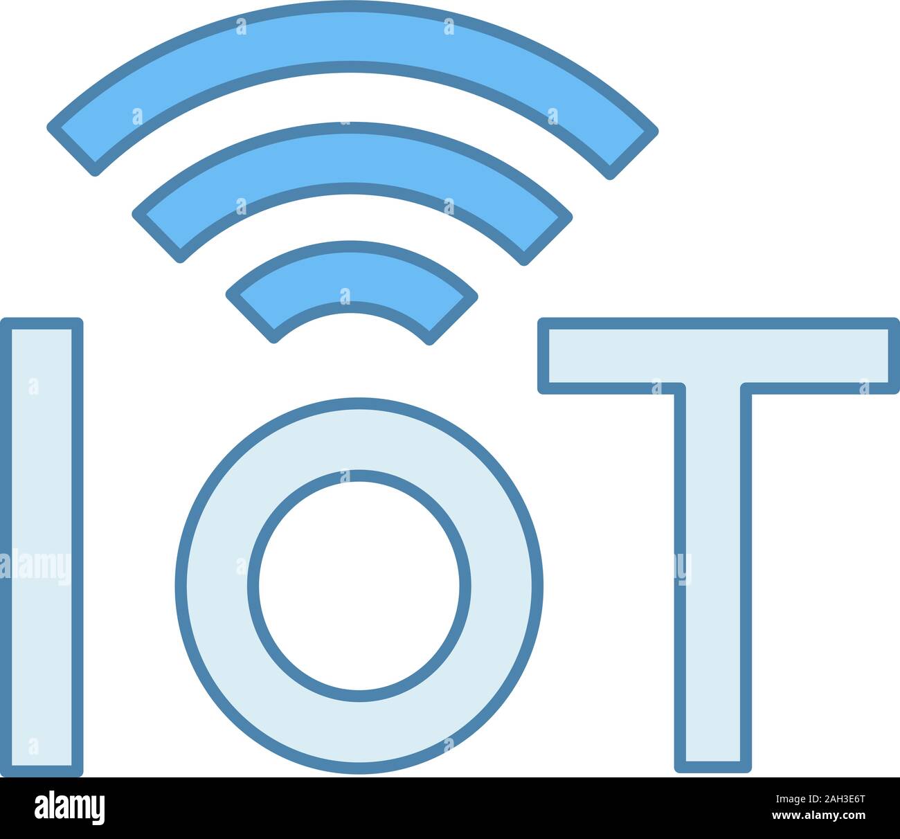 Internet Of Things Color Icon Iot Signal Artificial Intelligence Isolated Vector Illustration