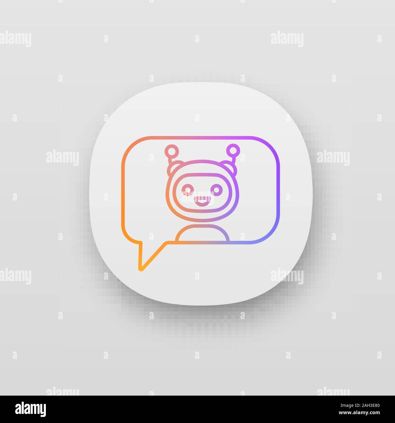 Chatbot in speech bubble app icon. UI/UX user interface. Talkbot ...