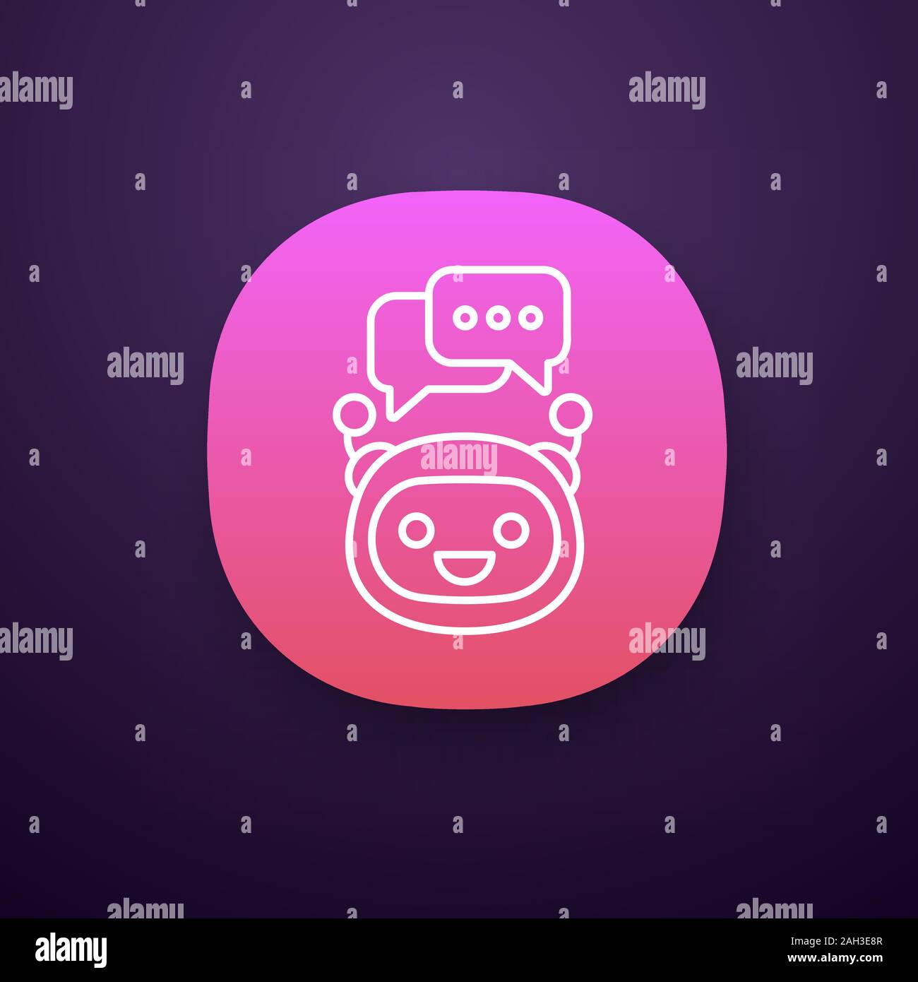 Chatbot With Speech Bubbles App Icon Uiux User Interface Modern Robot Talkbot Typing Answer