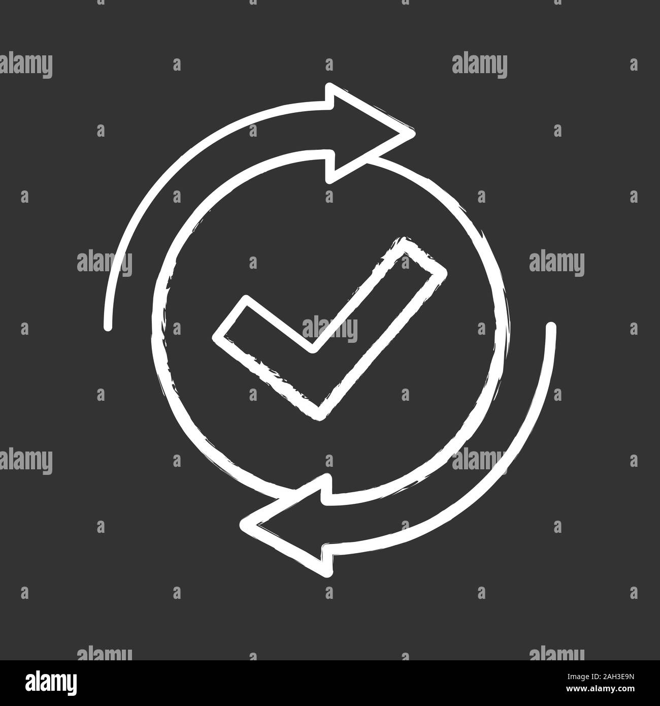 Checking process chalk icon. Successfully checked. Approved. Testing ...