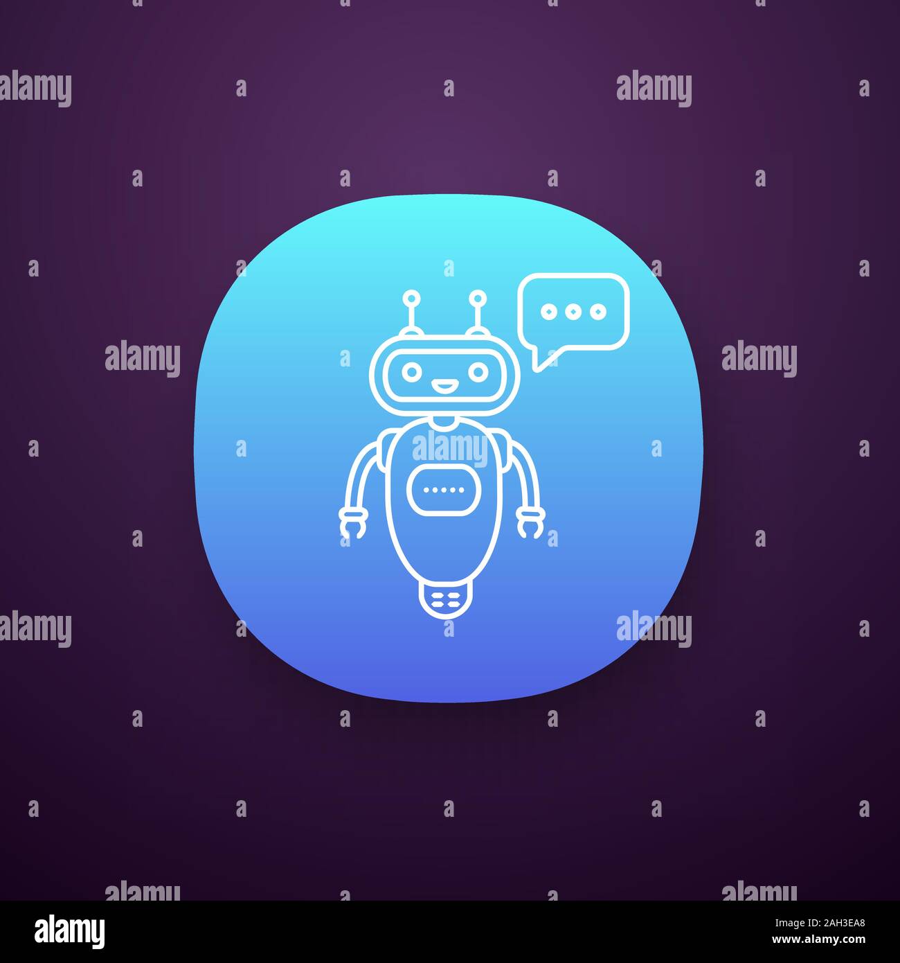 Chatbot typing answer app icon. UI/UX user interface. Talkbot with dots in speech bubble. Modern ...
