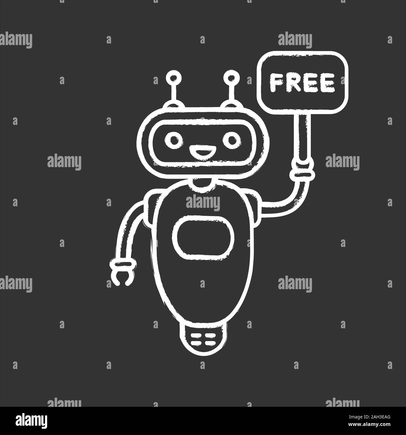 Chatbot With Free In Speech Bubble Chalk Icon Free Customer Support Talkbot Virtual Assistant