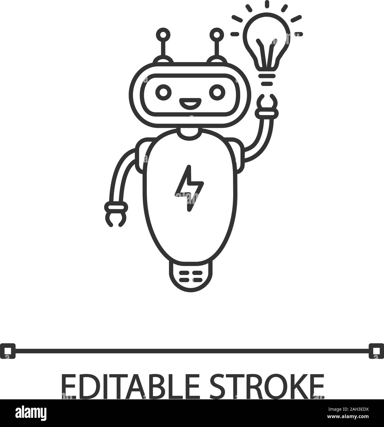New idea chatbot linear icon. Thin line illustration. Talkbot with ...