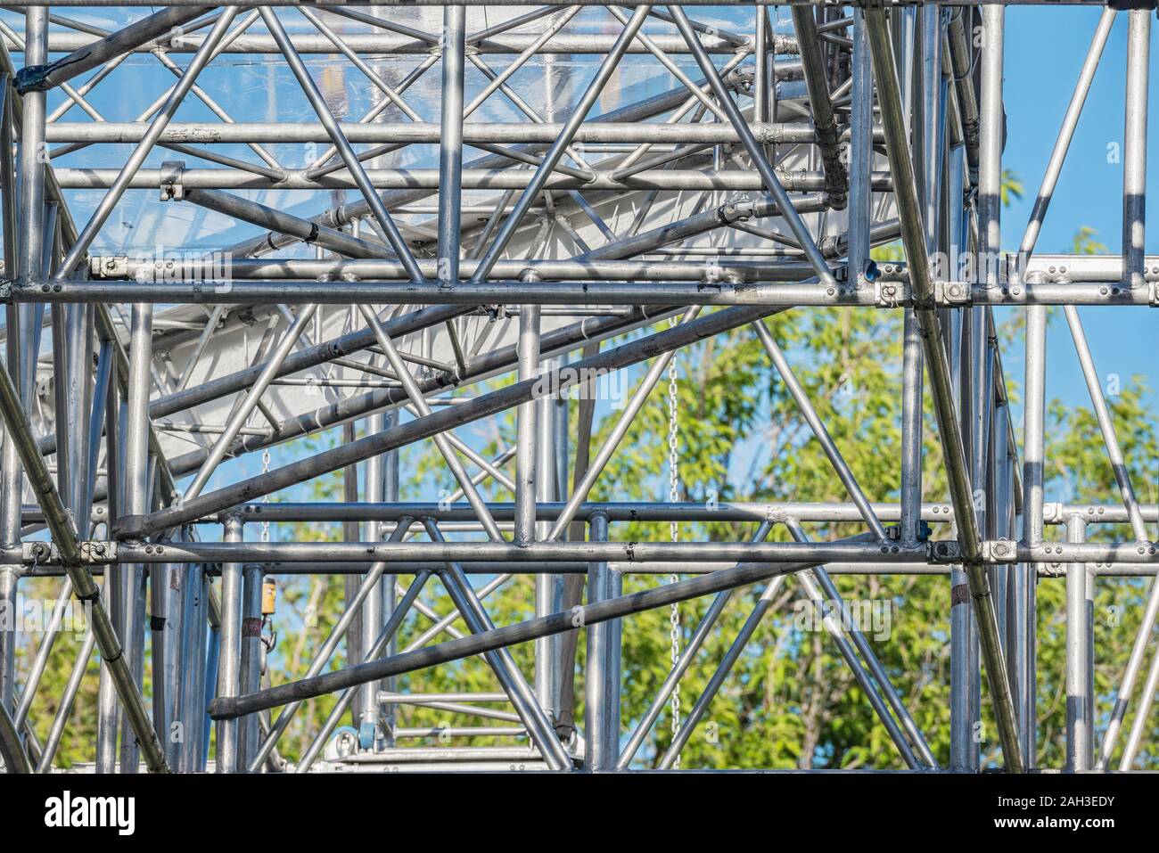 Metal tubes construction for the light equipment Stock Photo - Alamy