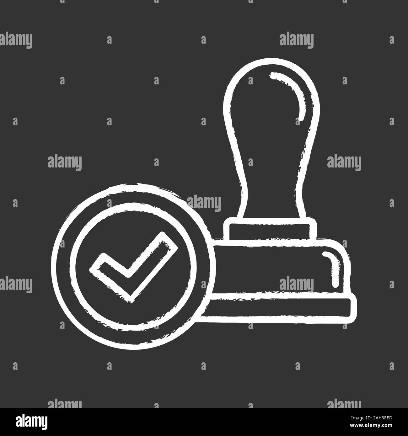 Stamp approved chalk icon. Stamp of approval. Verification and ...