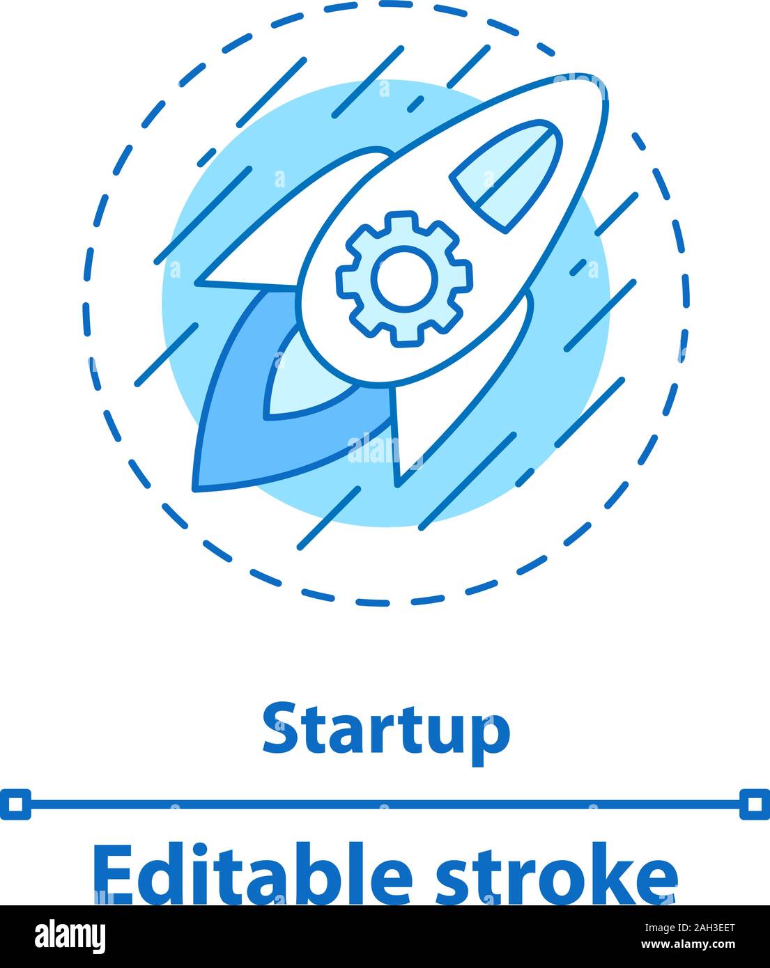 Startup launch concept icon. Business development idea thin line ...