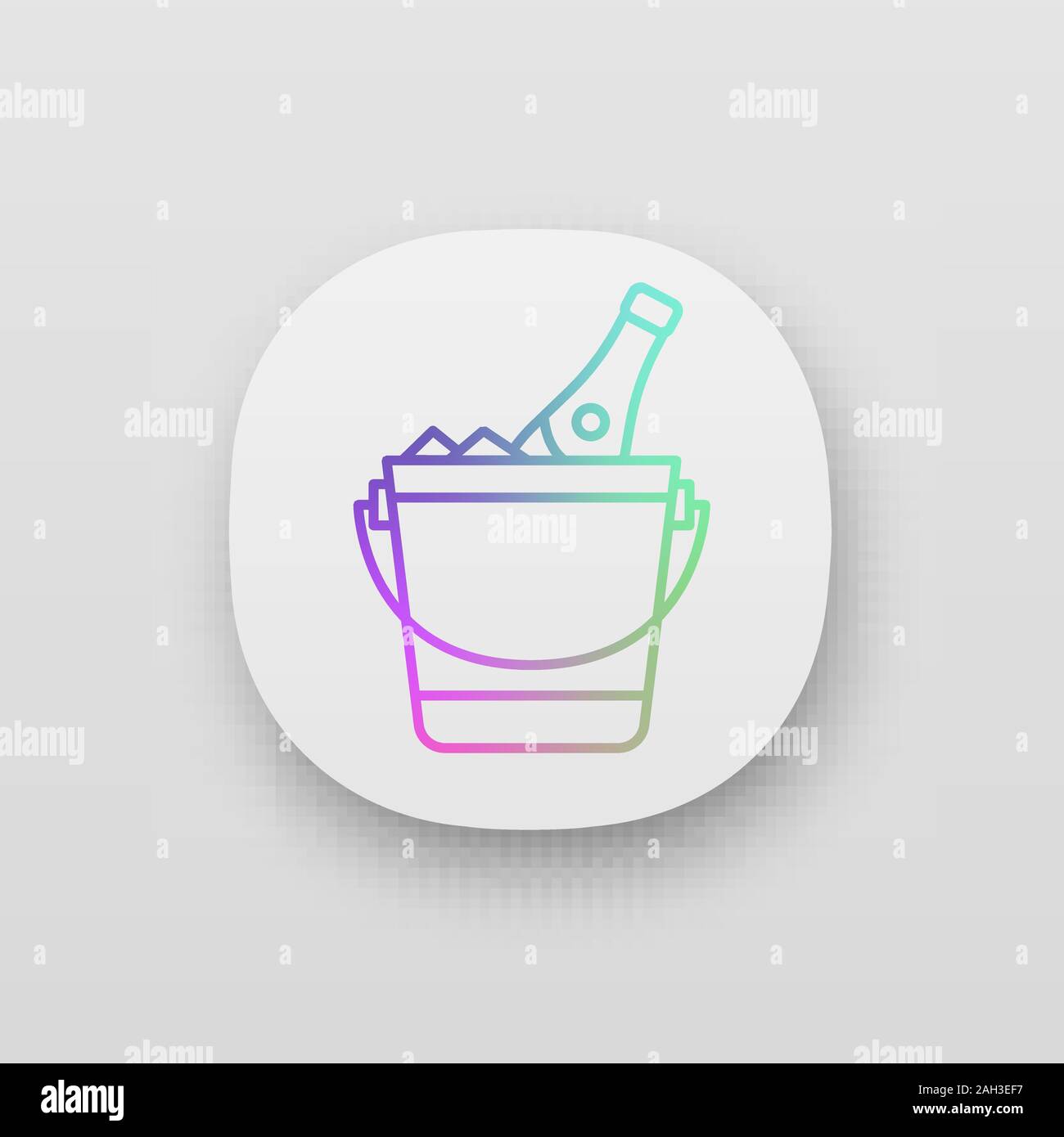 Champagne bucket app icon. UI/UX user interface. Alcoholic beverage ...