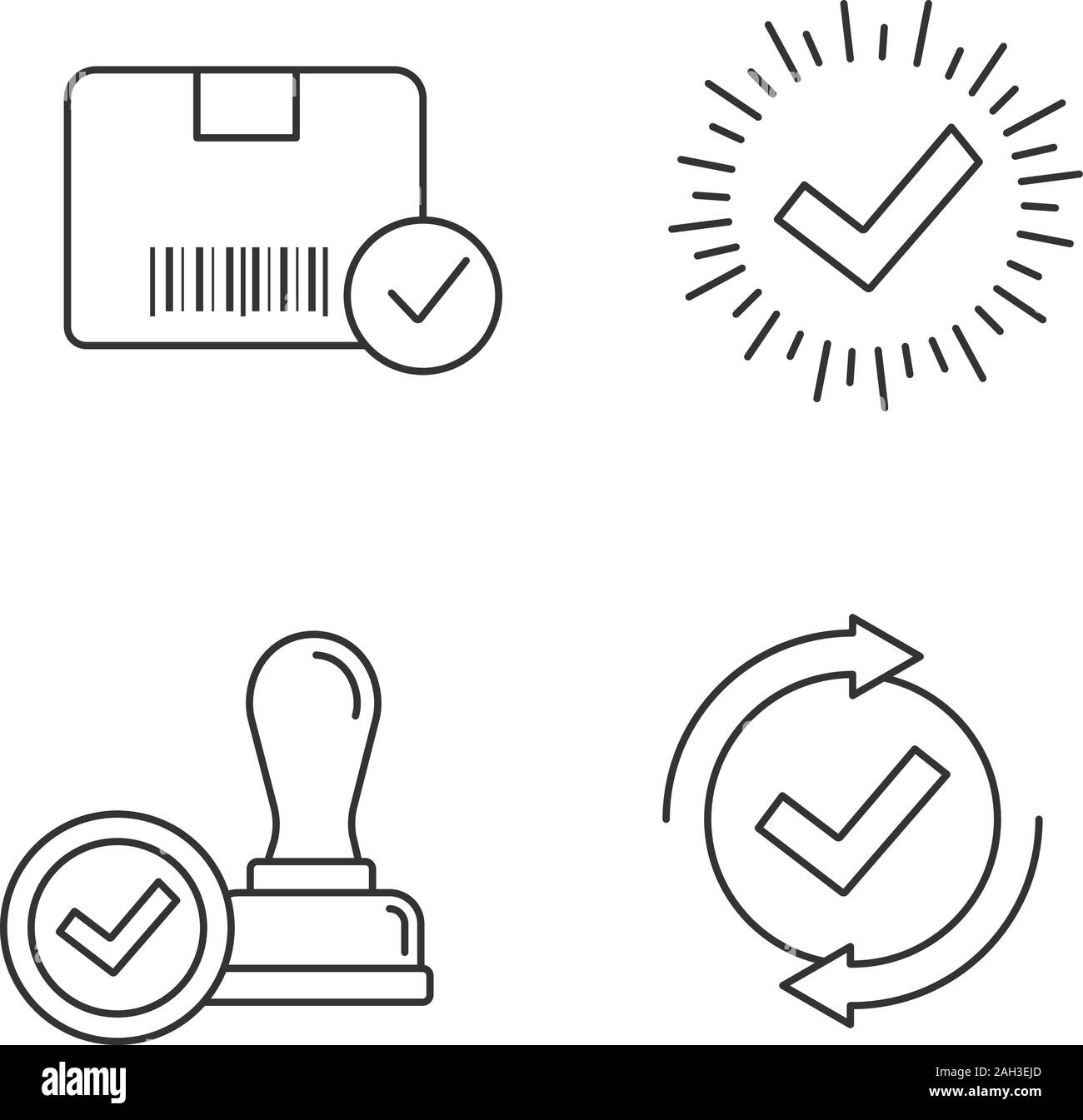 Approve Linear Icons Set Verification And Validation Approved