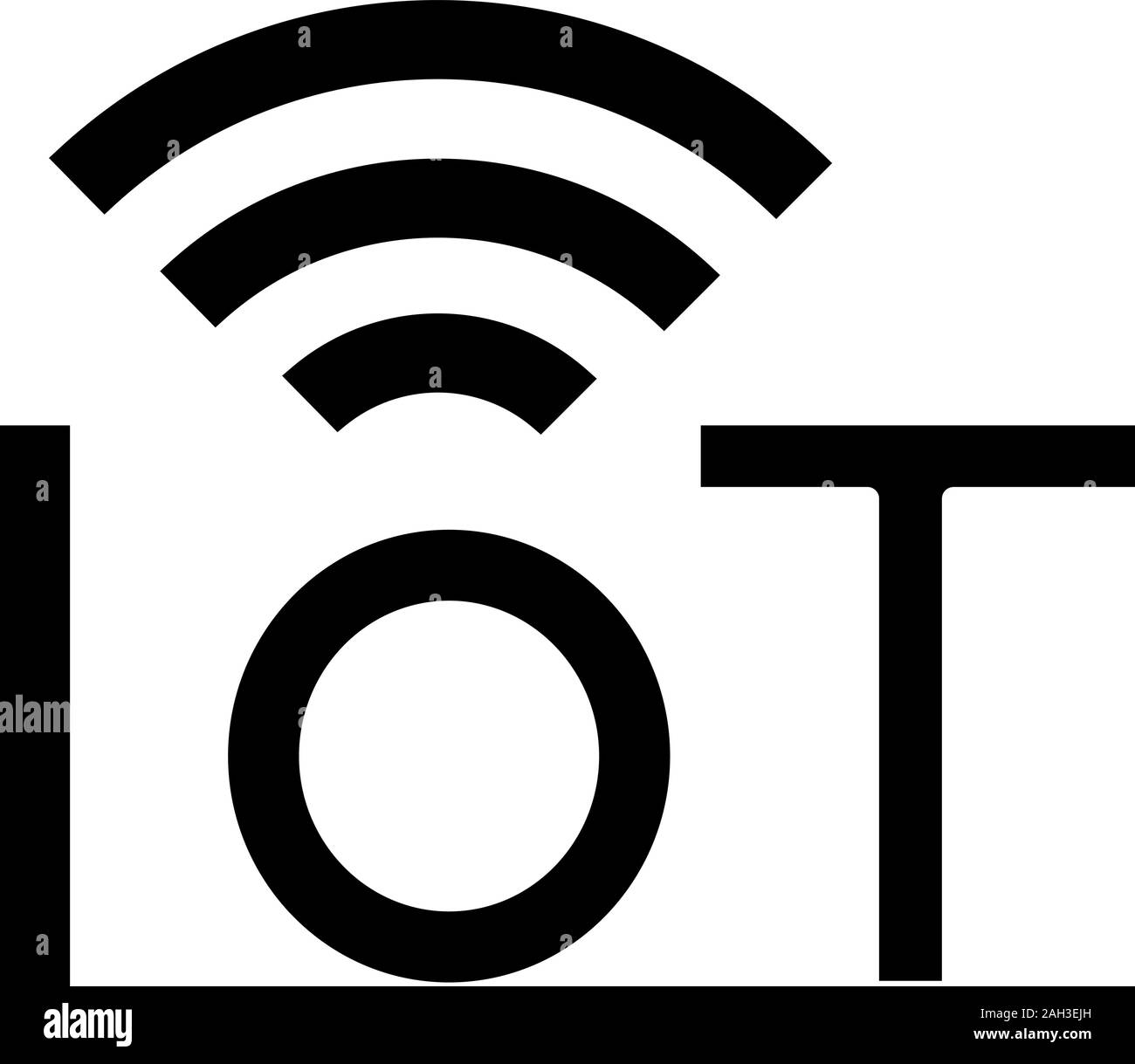 Internet of things glyph icon. Silhouette symbol. IoT signal ...