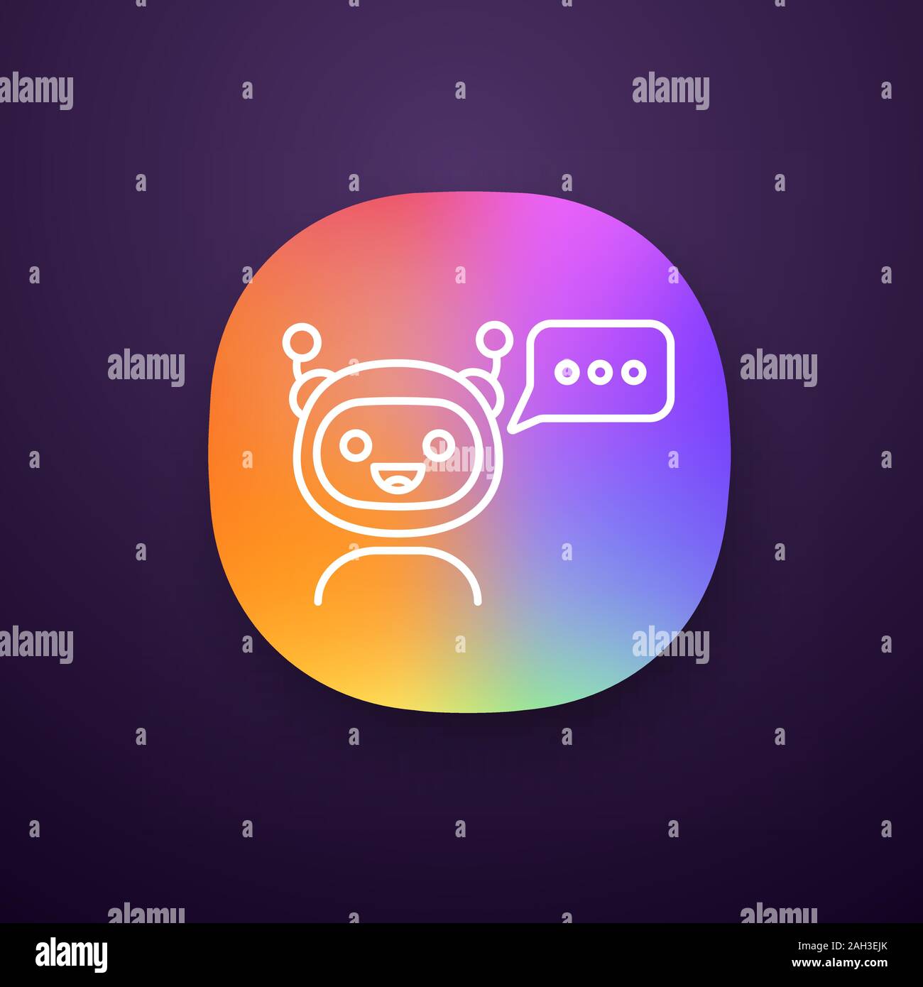 Chatbot With Three Dots In Speech Bubble App Icon Uiux User Interface Modern Robot Online