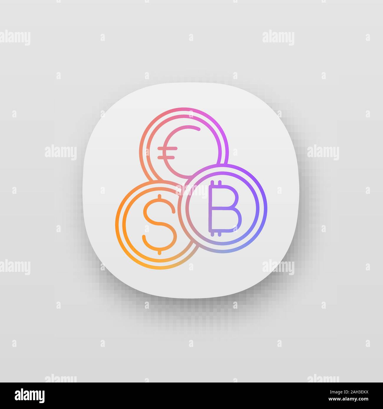 Currency exchange app icon. UI/UX user interface. Cryptocurrency ...