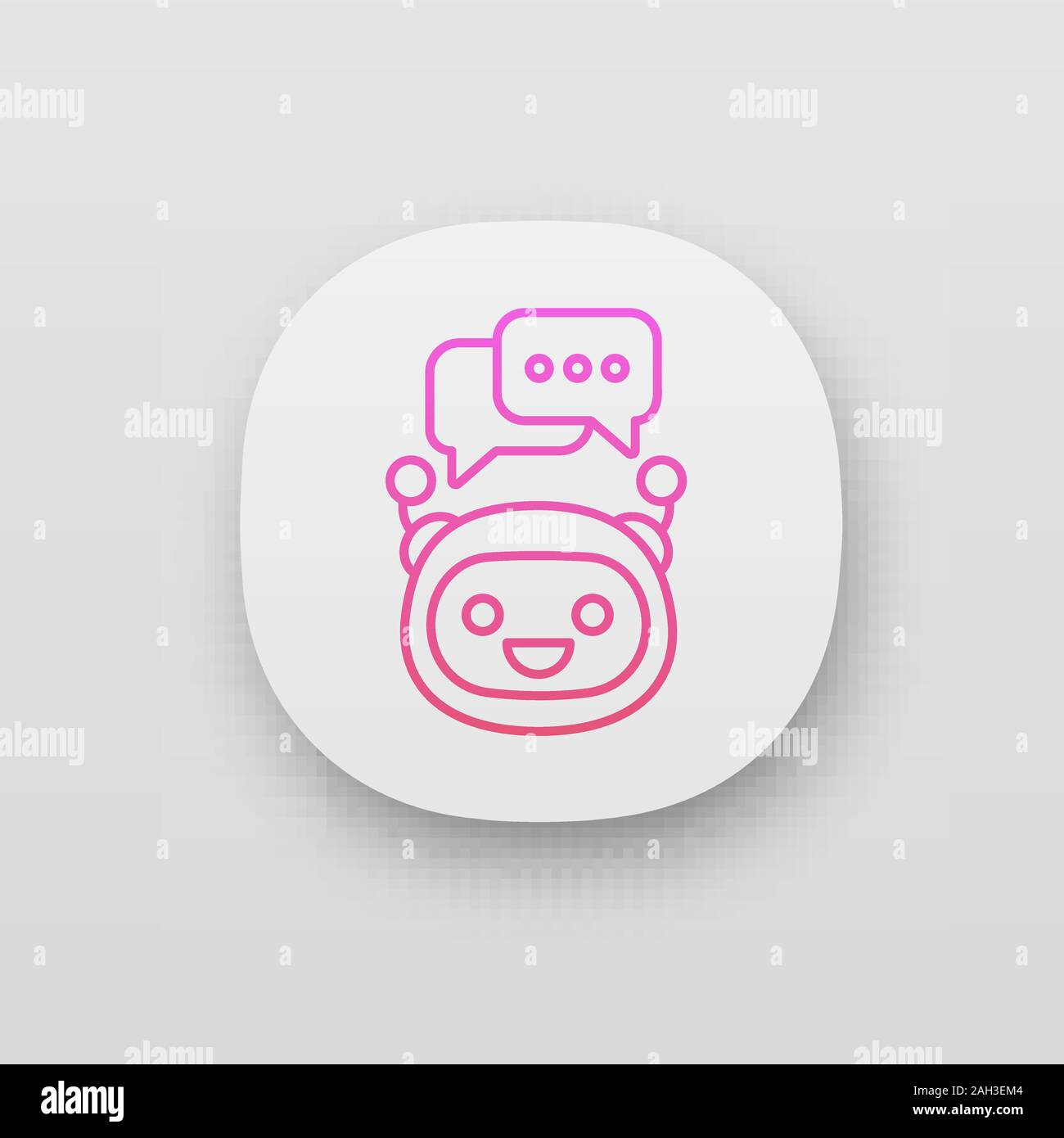 Chatbot with speech bubbles app icon. UI/UX user interface. Modern ...