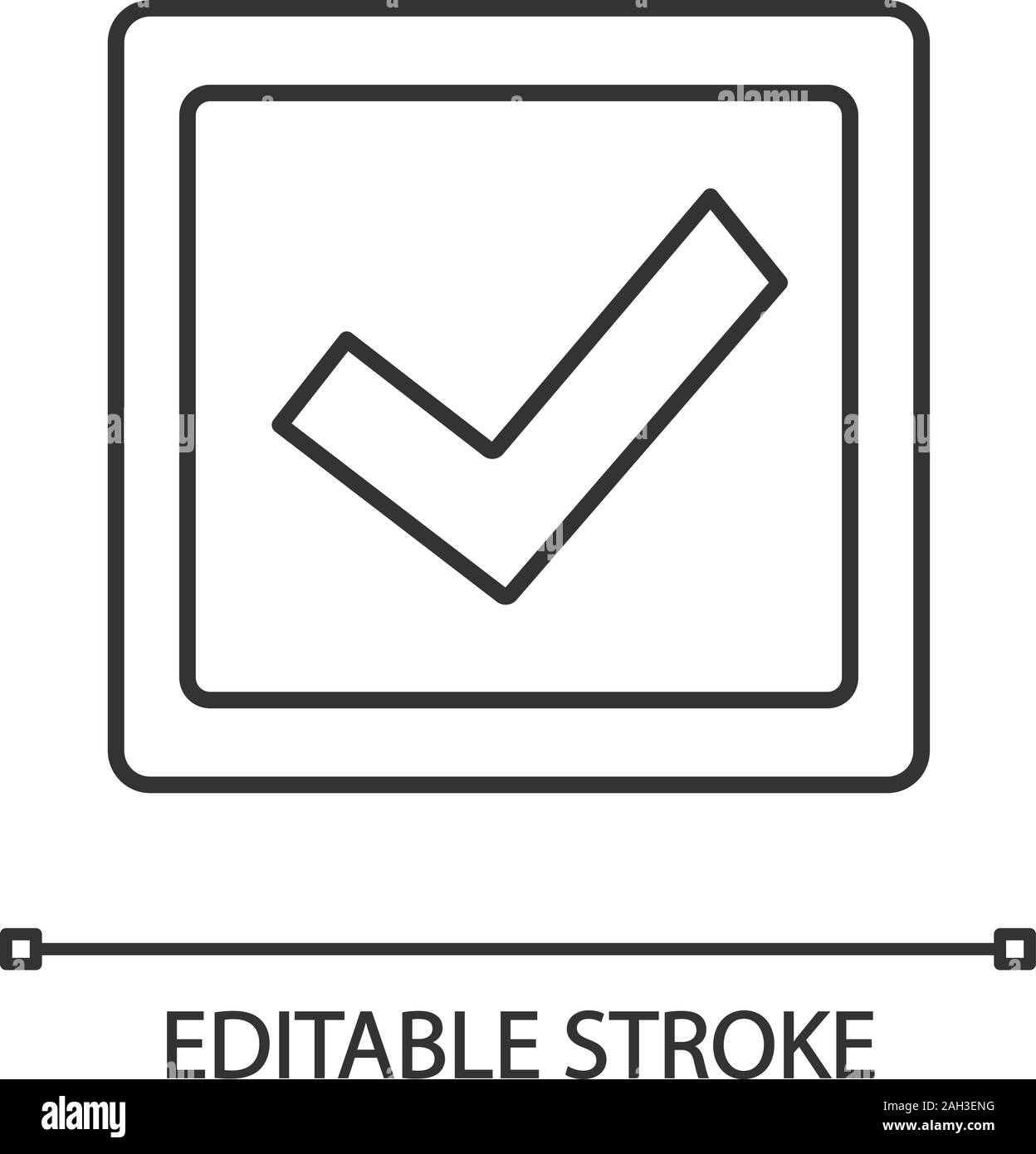 Checkbox linear icon. Check box. Thin line illustration. Checkmark. Voting. Verification and ...