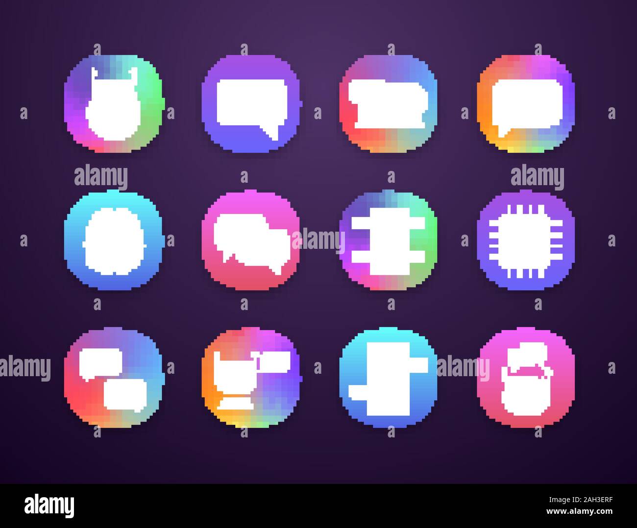 Chatbots App Icons Set Uiux User Interface Chat Bots Talkbots