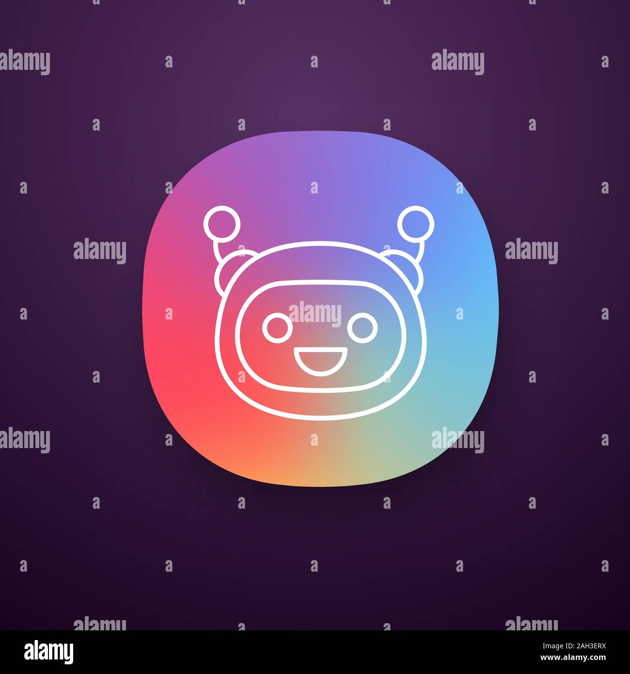 Chatbot App Icon Uiux User Interface Talkbot Laughing Chat Bot Modern Robot Virtual