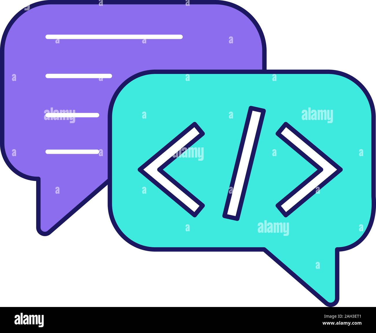Chatbot Coding Color Icon Talkbot With Chip Insert Codebot Code Writing Virtual Assistant