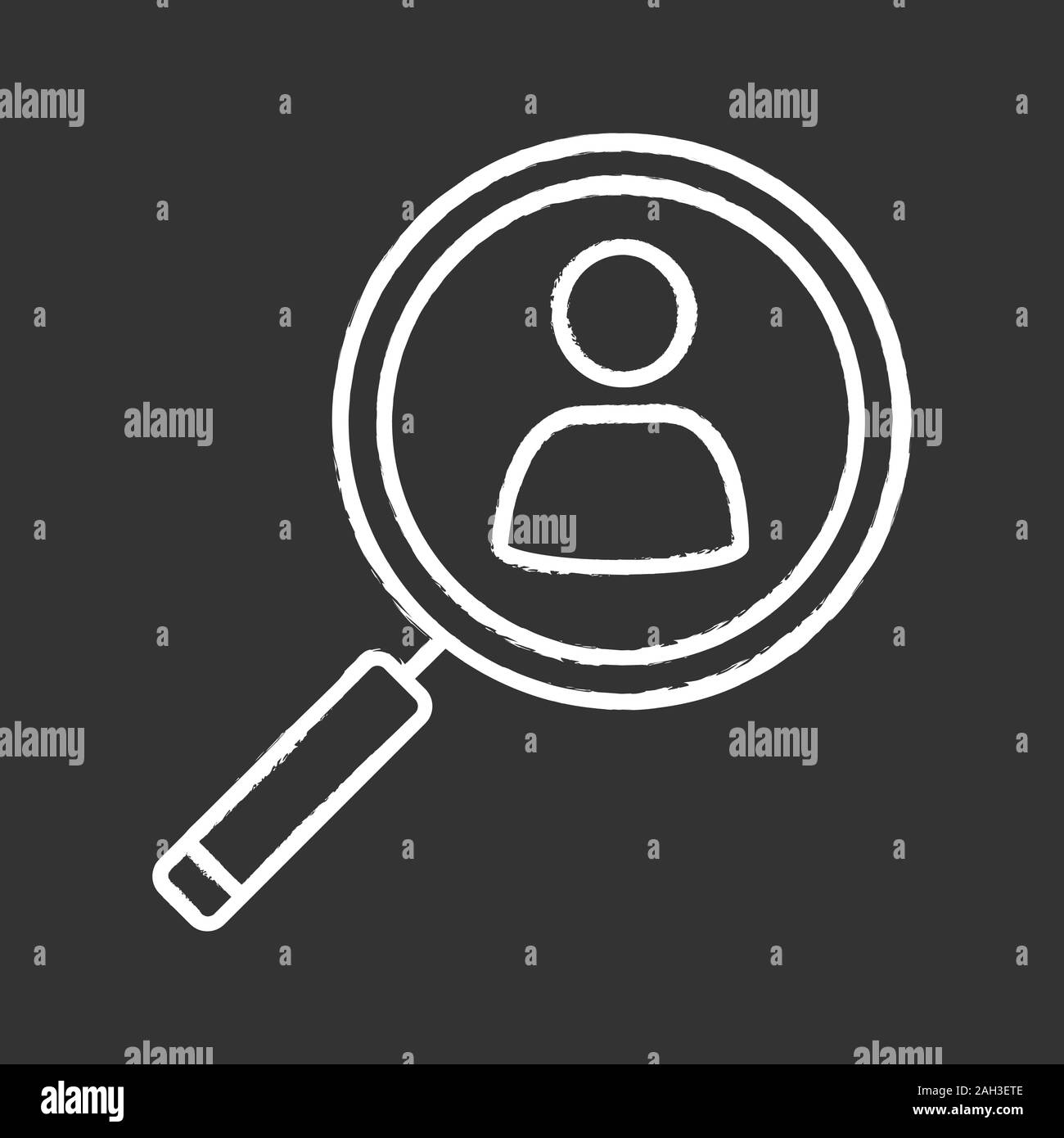 Staff searching chalk icon. Personnel hiring. Recruitment. Employment ...