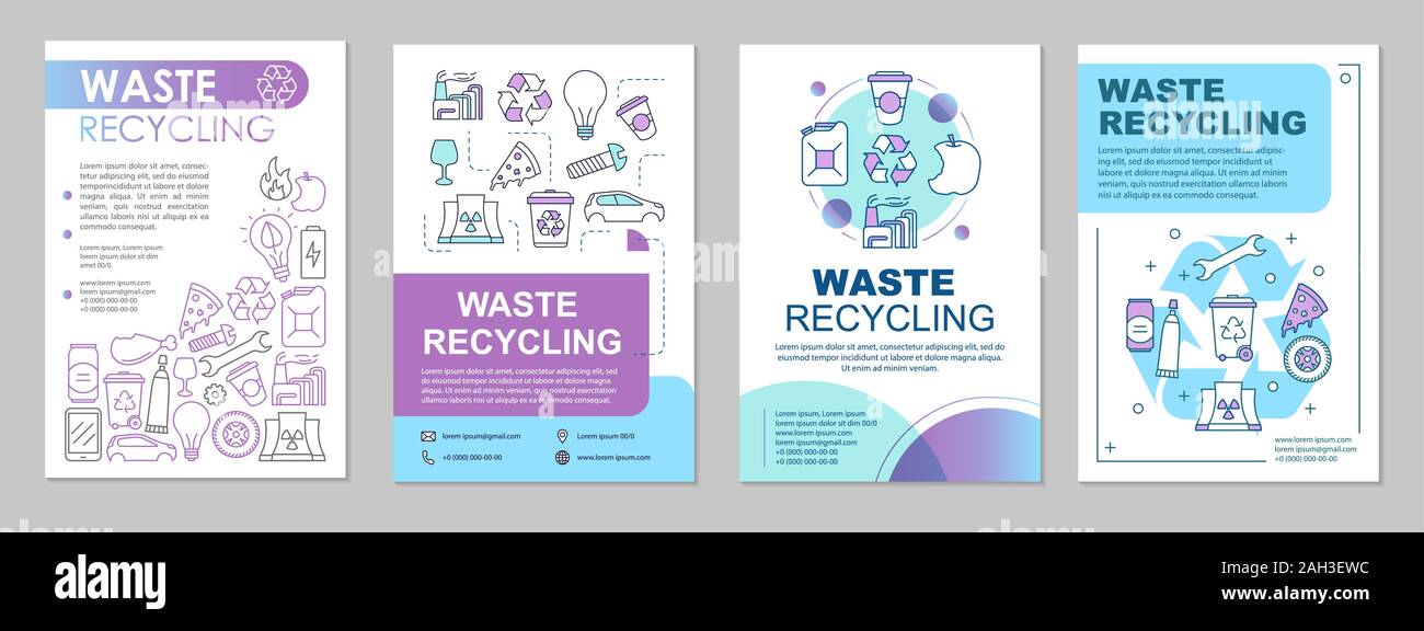 Waste management brochure template layout. Trash sort. Flyer, booklet ...
