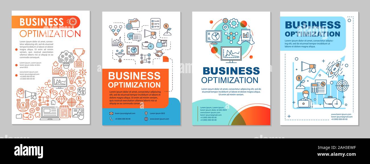 Business optimization brochure template layout. Marketing strategy ...