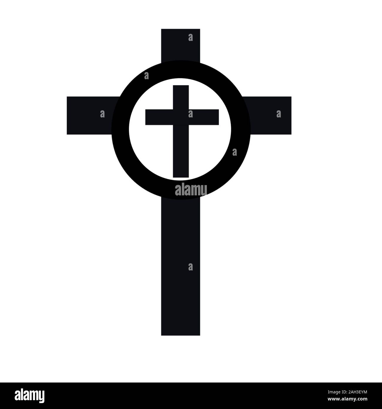 Christian cross icon with white background Stock Photo - Alamy