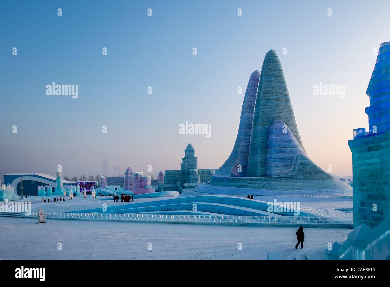 View of ice sculptures on display during the 21st Harbin Ice and Snow ...