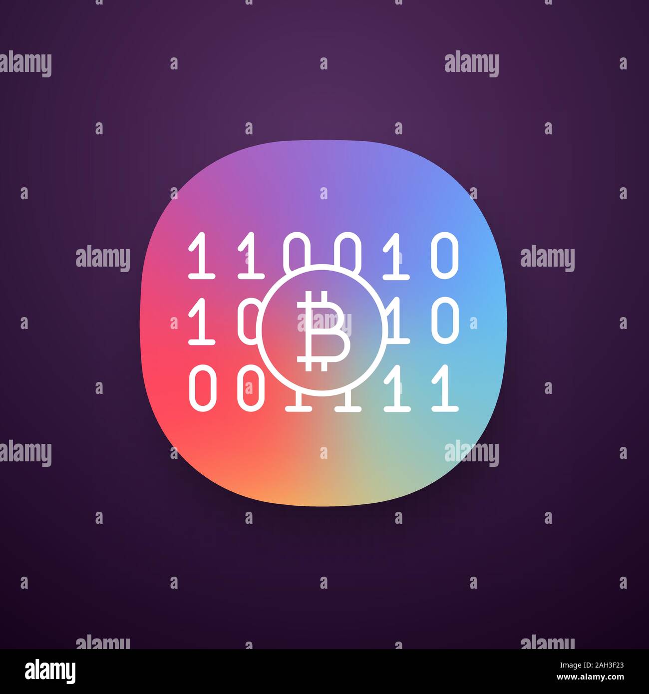 Binary Code App Icon Cryptocurrency Mining Digital Money Computing