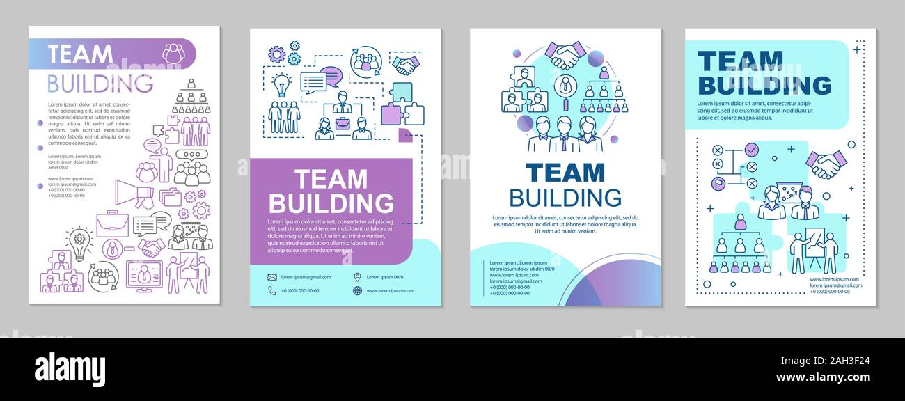 Team building brochure template layout. Teamwork. Flyer, booklet ...