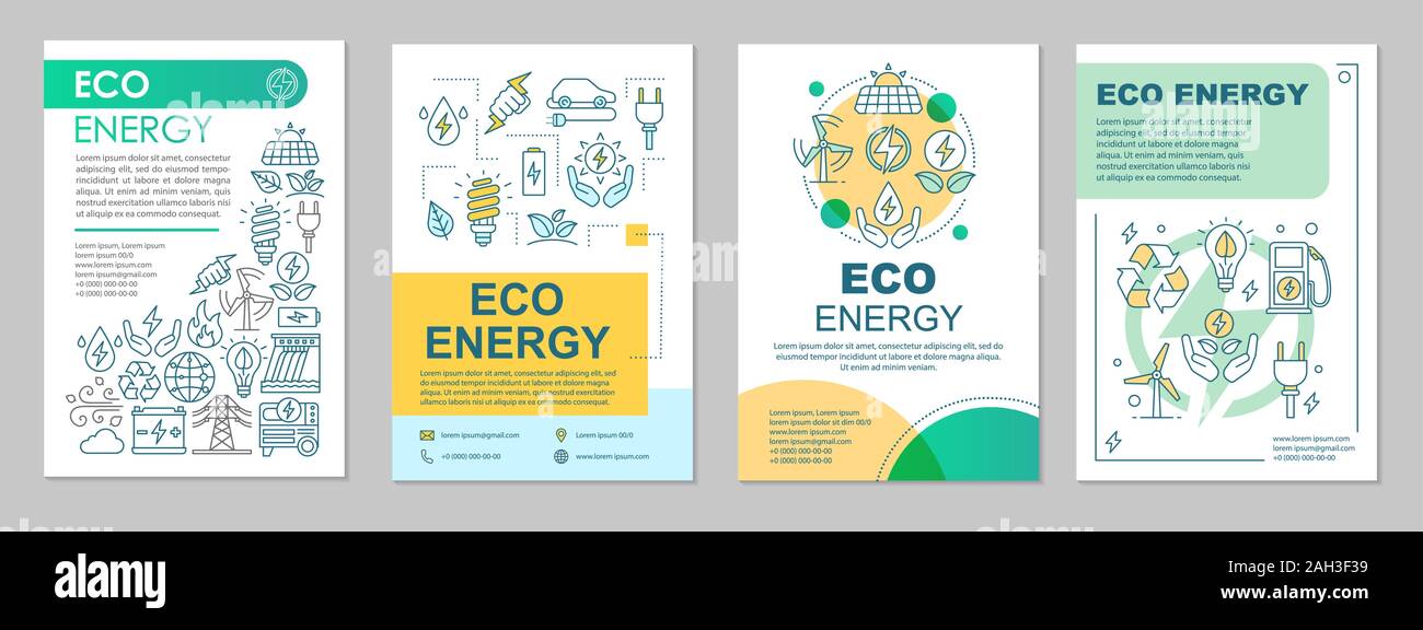 Eco energy brochure layout. Green technology. Flyer, booklet, leaflet ...