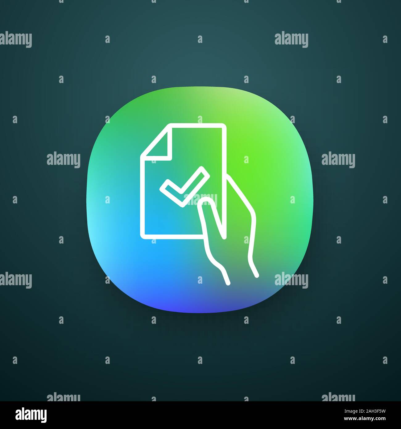 Contract signing app icon. Business agreement. Test or exam ...