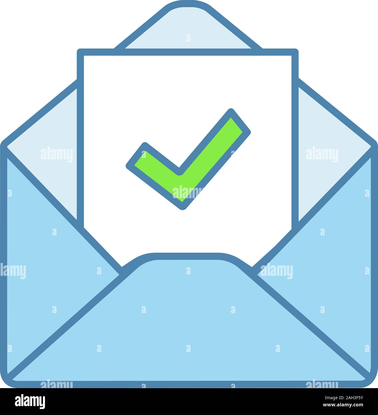 Email confirmation color icon. E-mail approval response. Hiring letter ...