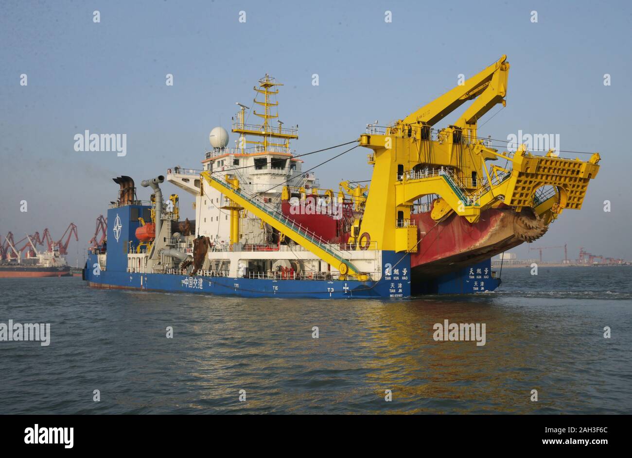 Chinese-made and Asia's largest cutter-section dredger Tiankun arrives ...