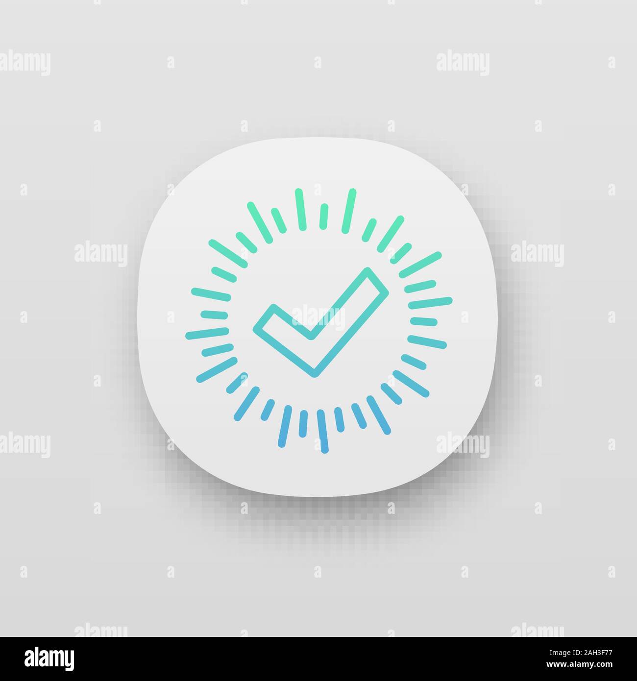 Checkmark app icon. Successfully tested. Tick mark. Quality assurance ...