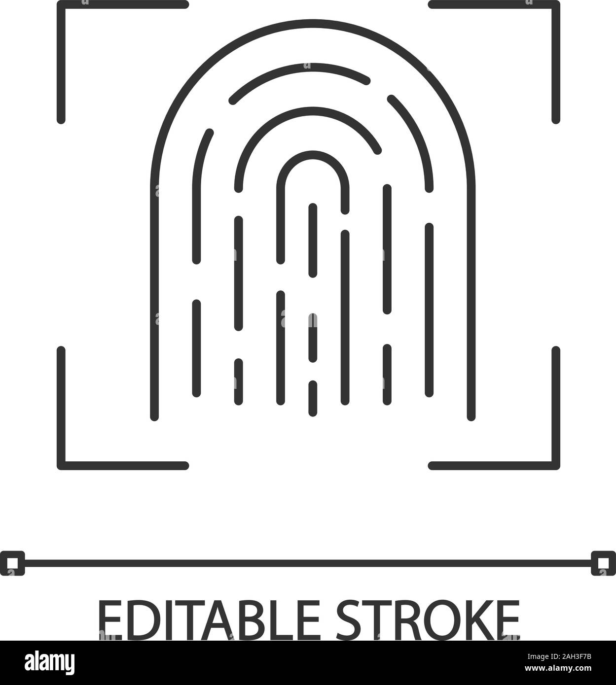Fingerprint scanning linear icon. Touch id. Thin line illustration ...
