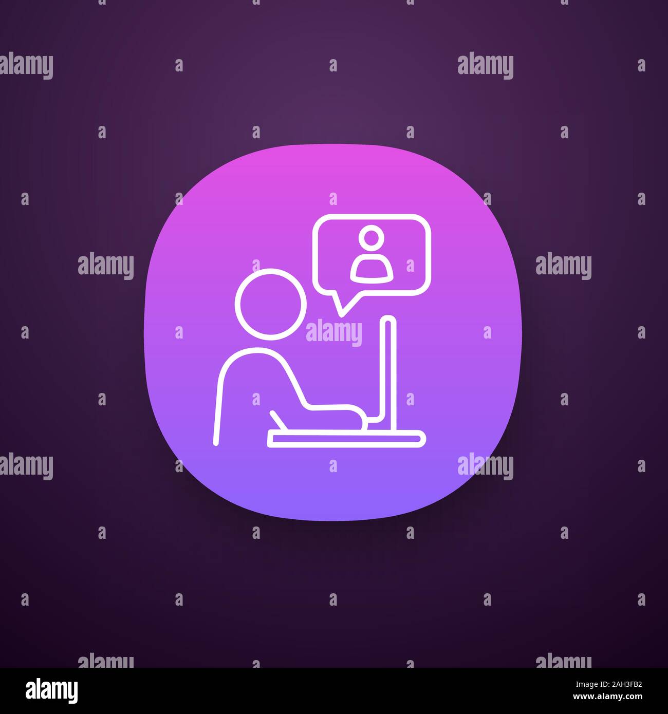 Online communication app icon. UI/UX user interface. Chatting. Online ...