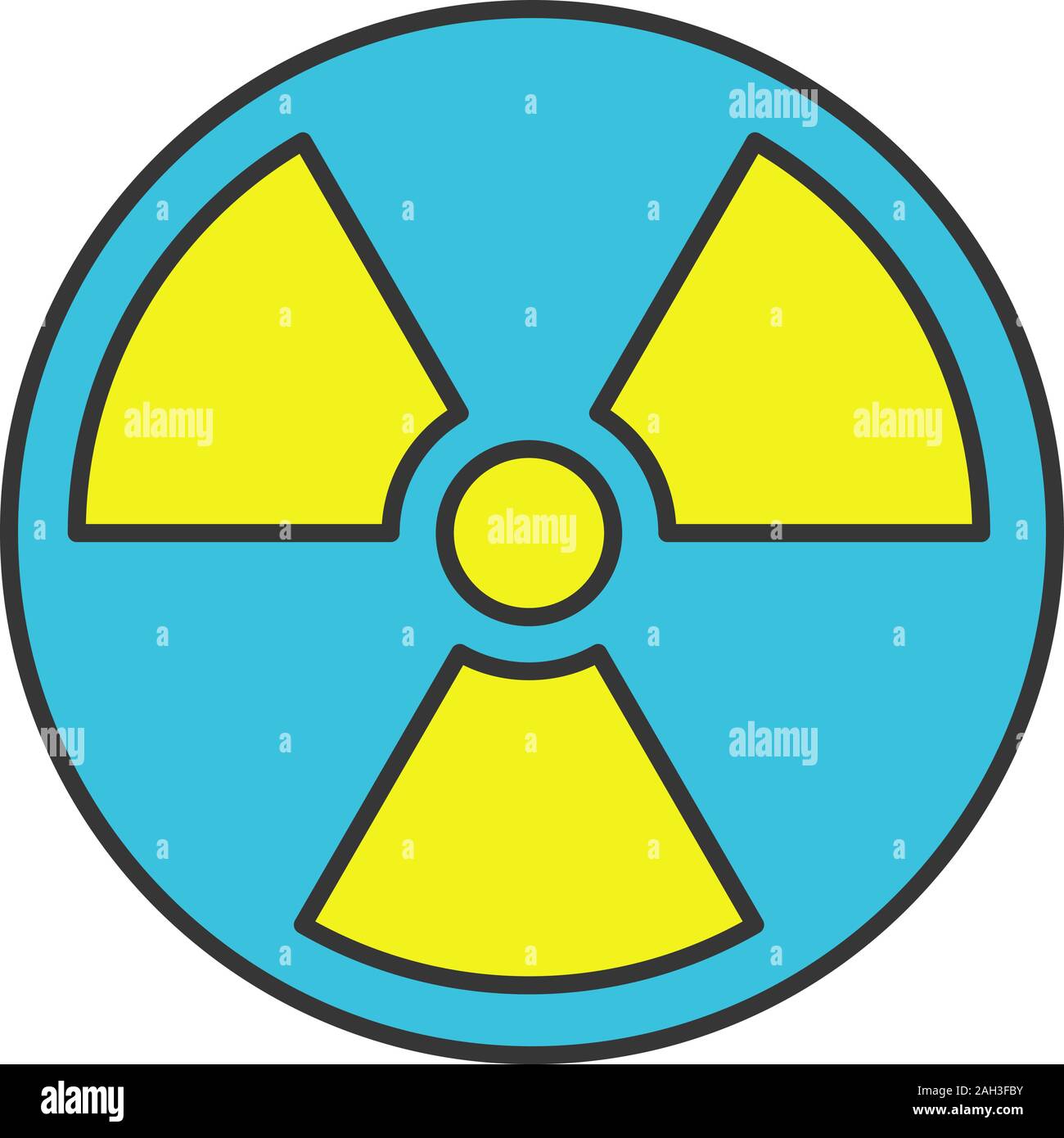 Nuclear energy color icon. Atomic power. Radiation. Radioactive danger ...