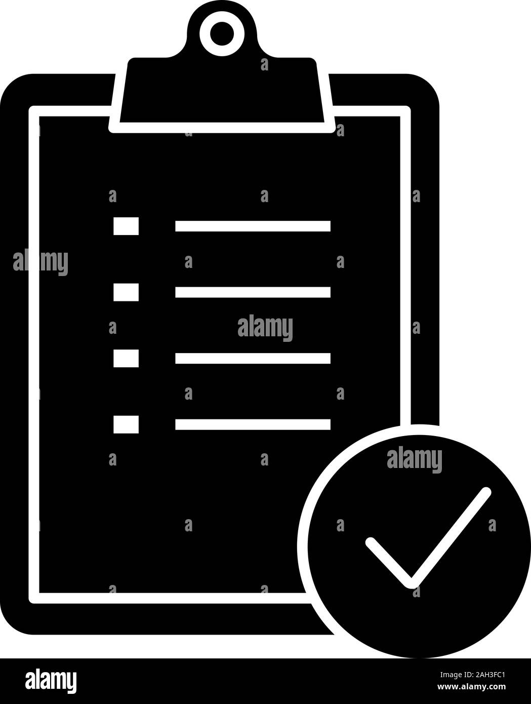 Task planning glyph icon. Checklist. Test, exam. Silhouette symbol. To ...
