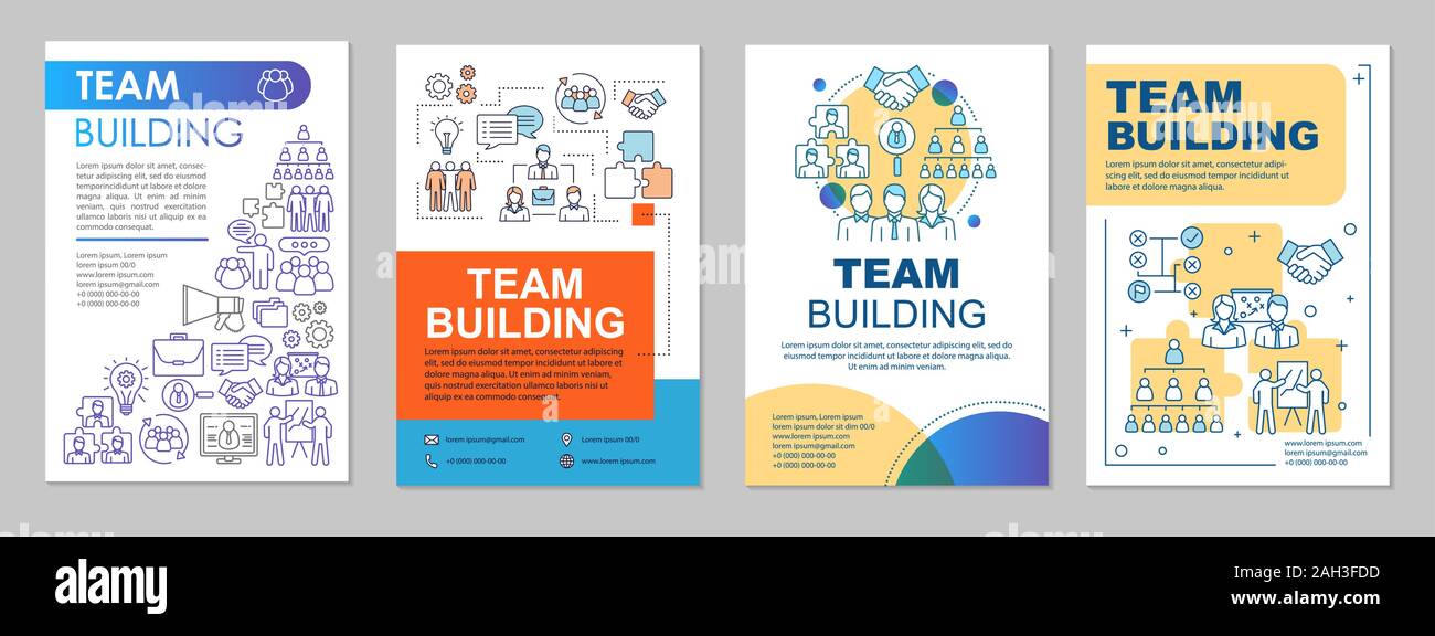 Team building brochure template layout. Teamwork. Flyer, booklet ...