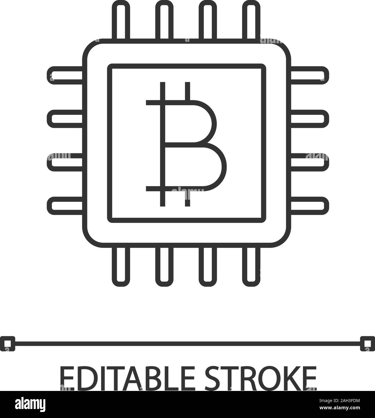 Cpu Mining Linear Icon Cryptocurrency Mining Hardware Thin Line