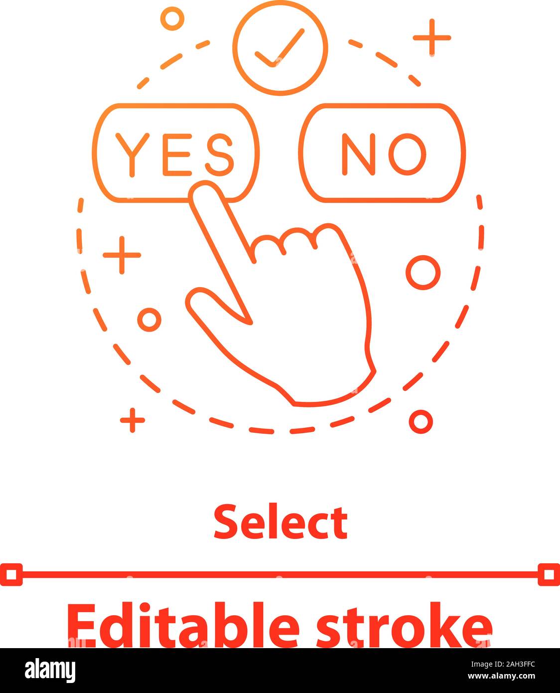 Select Concept Icon Accept And Decline Approve And Delete Yes Or No Click Choosing Idea Thin