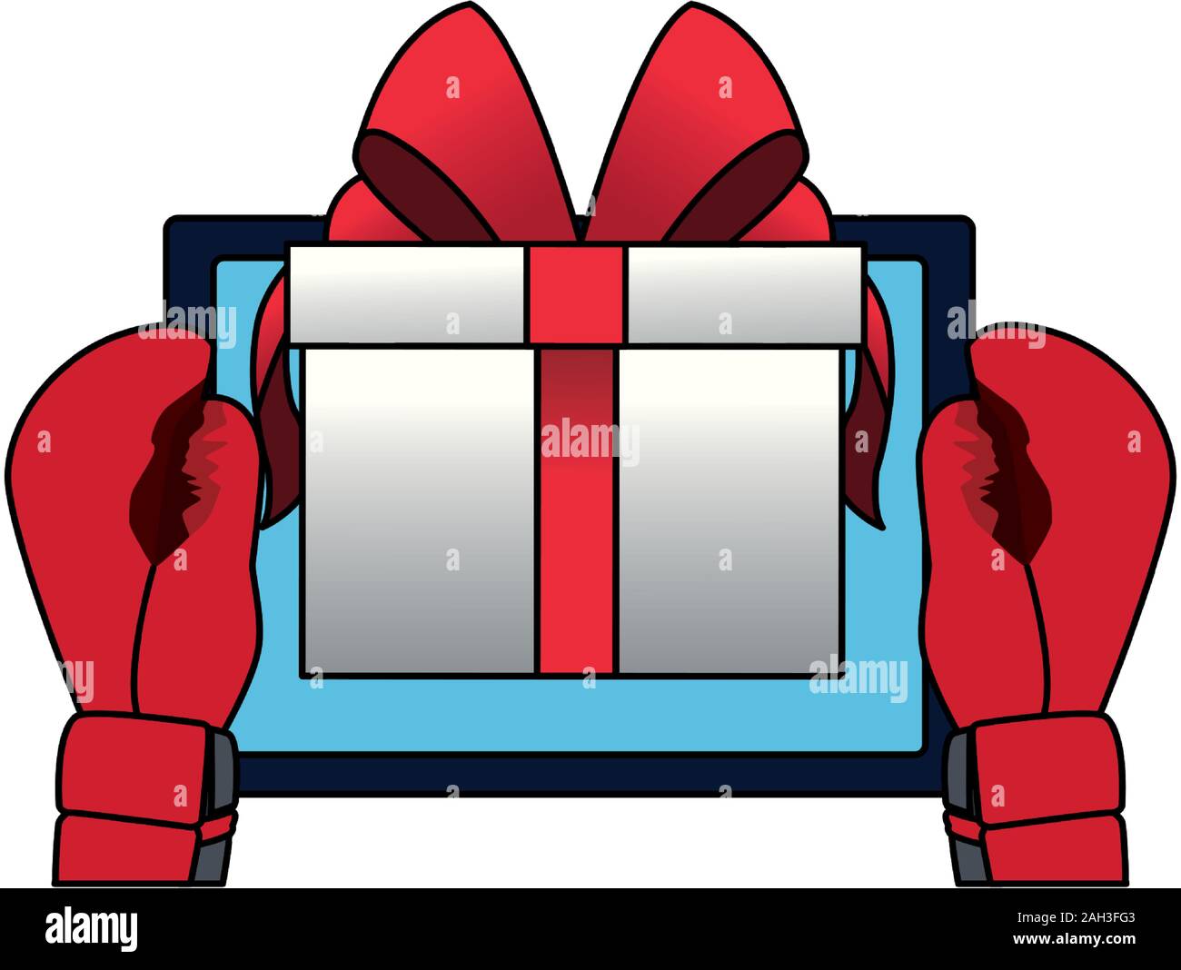 Boxing gloves christmas gift Stock Vector Images - Alamy