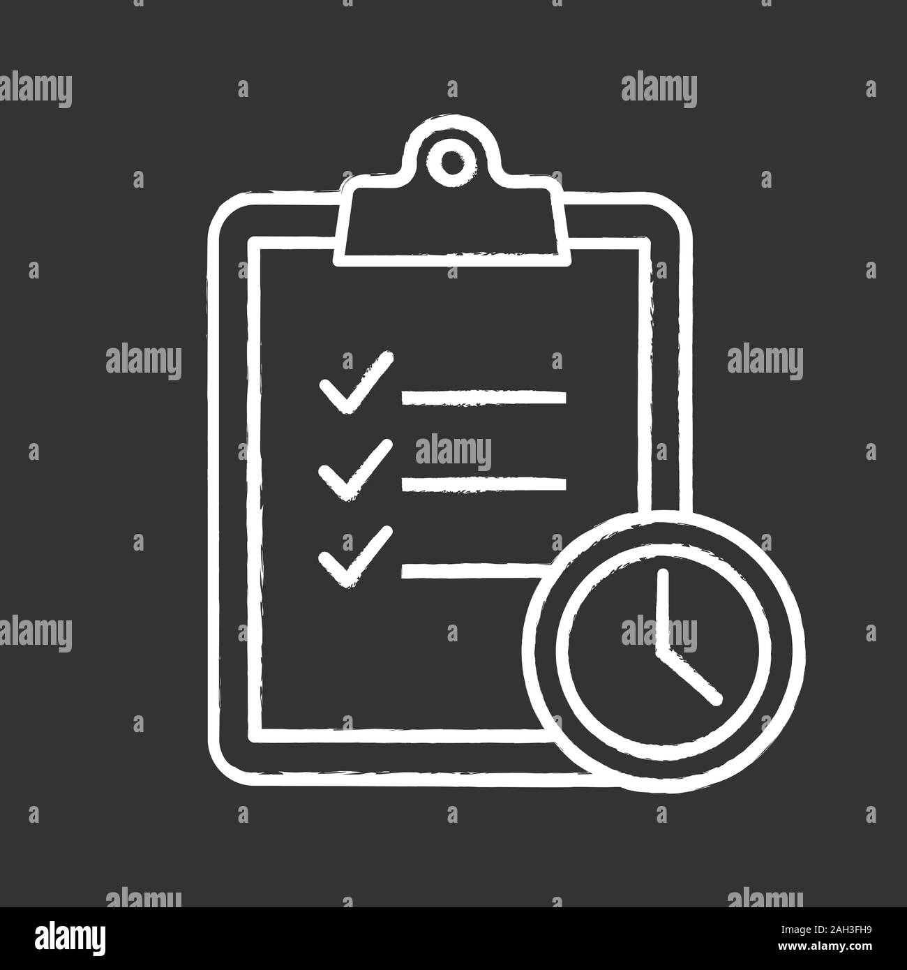 Time management chalk icon. Task planning. Deadline. Tasks list ...