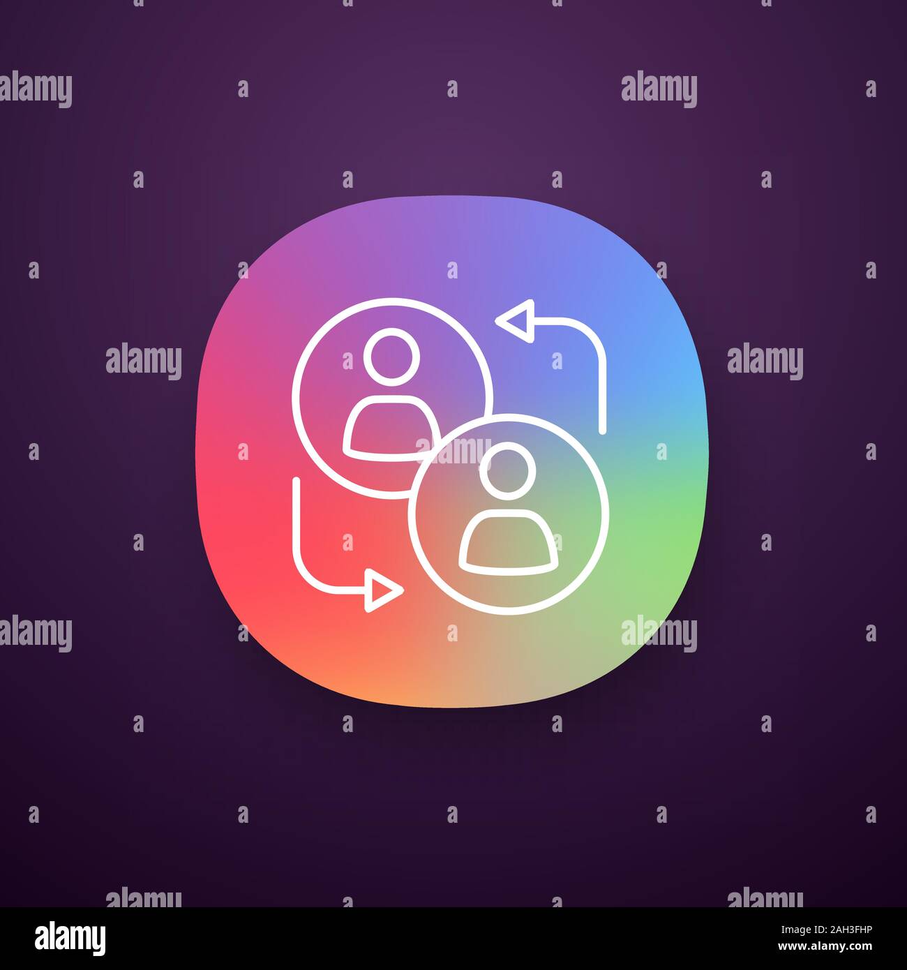 Partnership app icon. UI/UX user interface. Partners, companions ...