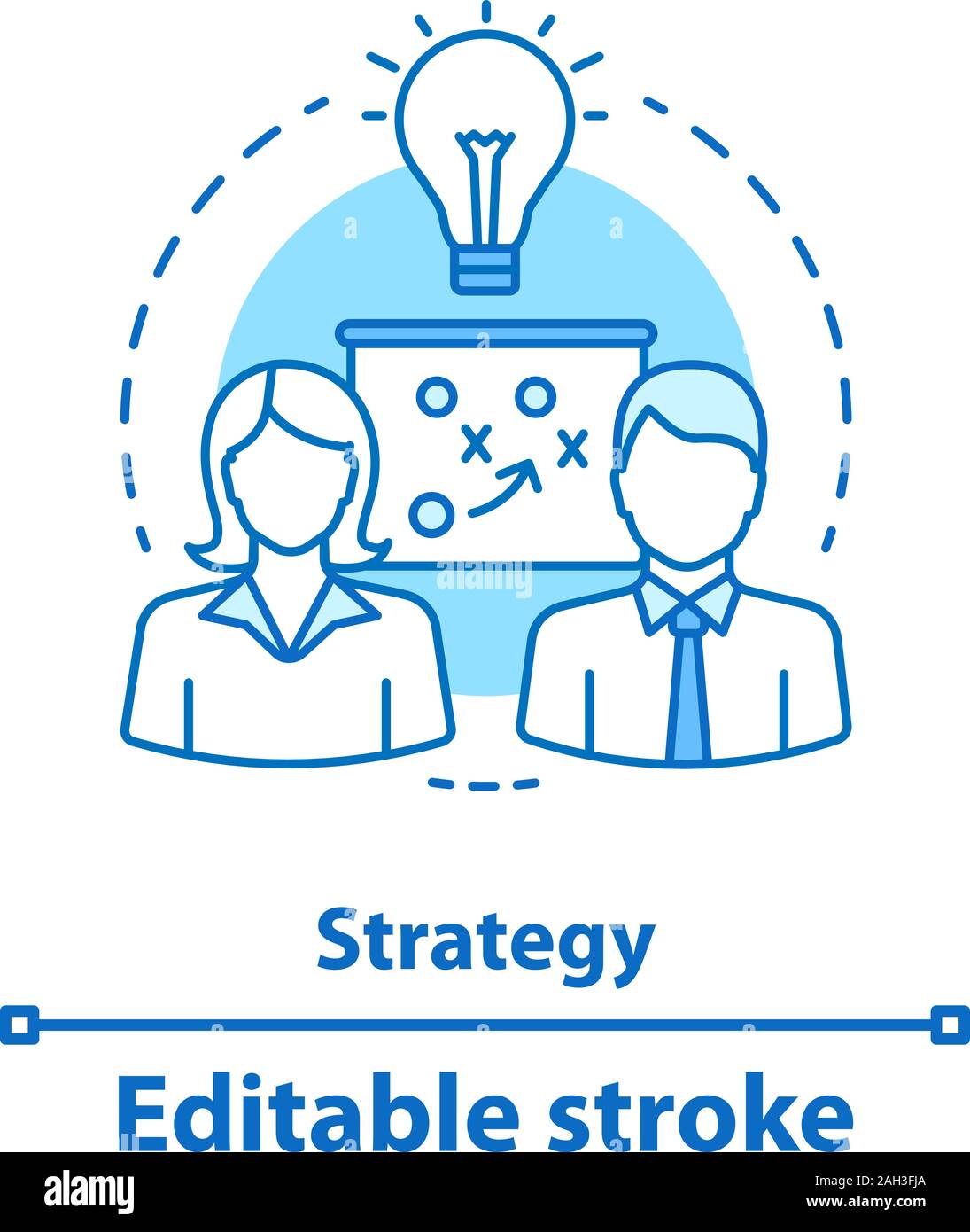 Strategy concept icon. Partnership. Teamwork idea thin line ...
