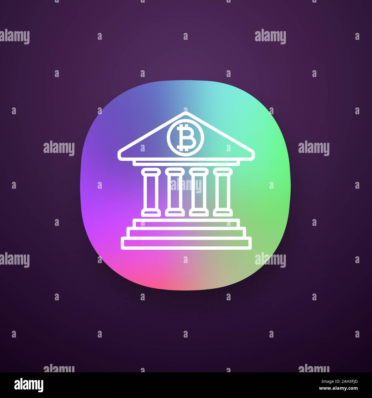 Bitcoin banking app icon. Account cryptocurrency balance. E-payment ...