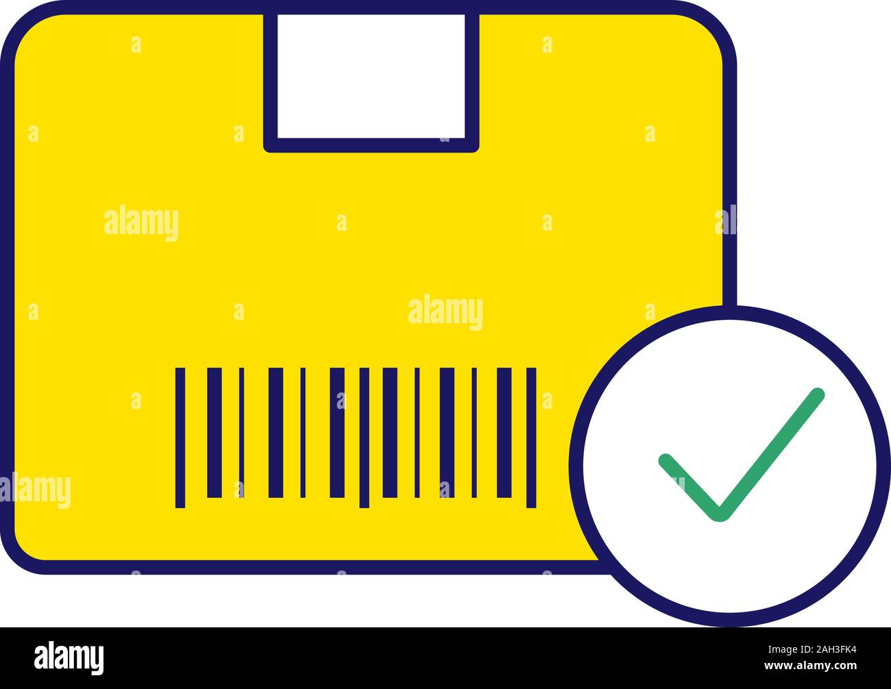 Approved delivery color icon. Successful package receipt. Verification ...