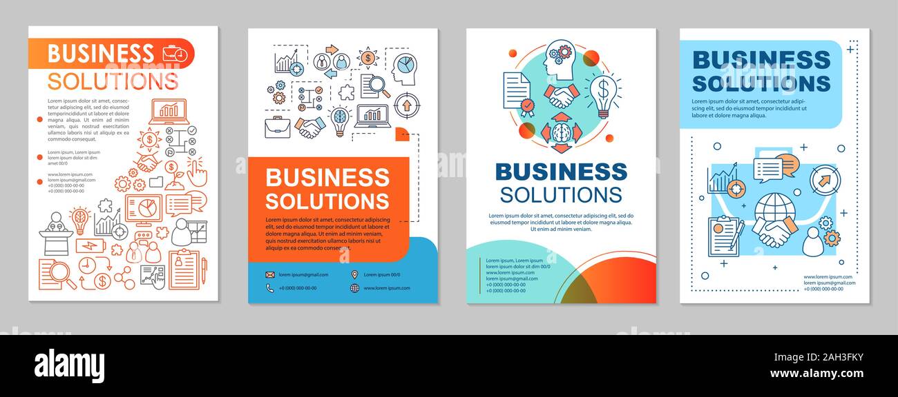 Business solutions brochure layout. Project management. Flyer, booklet ...
